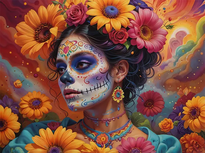 Day Of The Dead Festival Painting | Art Of Paint By Numbers