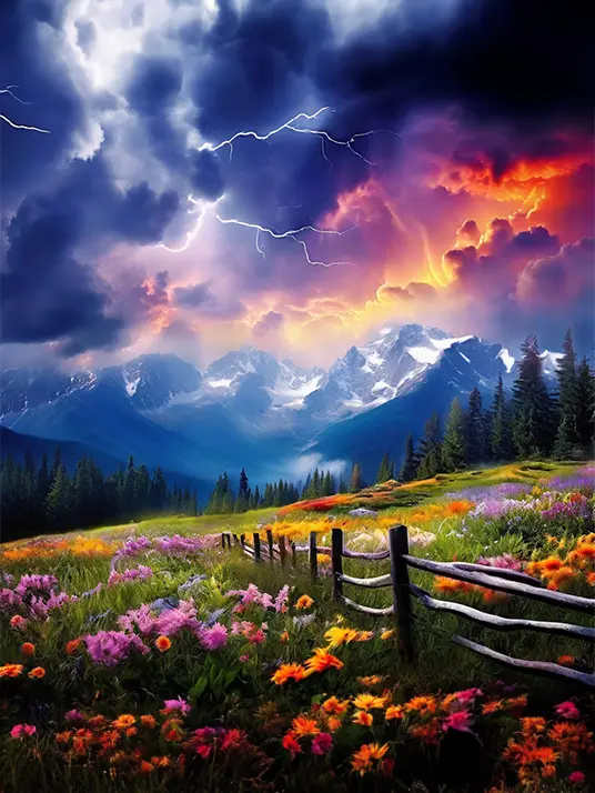 A Beautiful Nature View Painting | Art Of Paint By Numbers