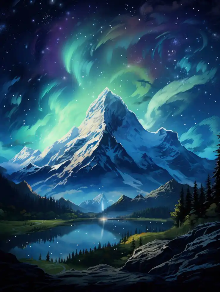 Aurora Lights Painting | Art Of Paint By Numbers