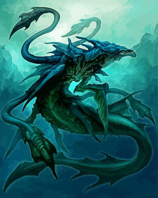 Leviathan Serpent Painting | Art Of Paint By Numbers