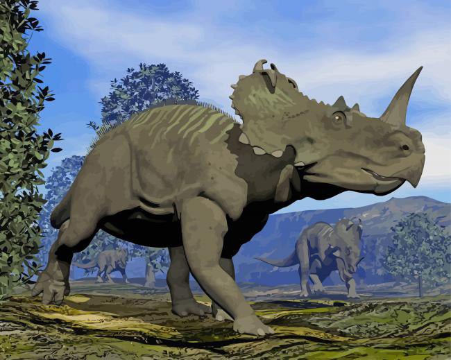Triceratops Dinosaur Paint By Numbers Kit | Art Of Paint By Numbers