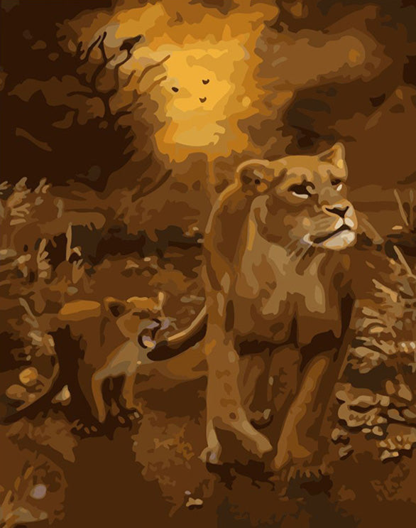 East African Lion Paint By Numbers Kit | Art Of Paint By Numbers