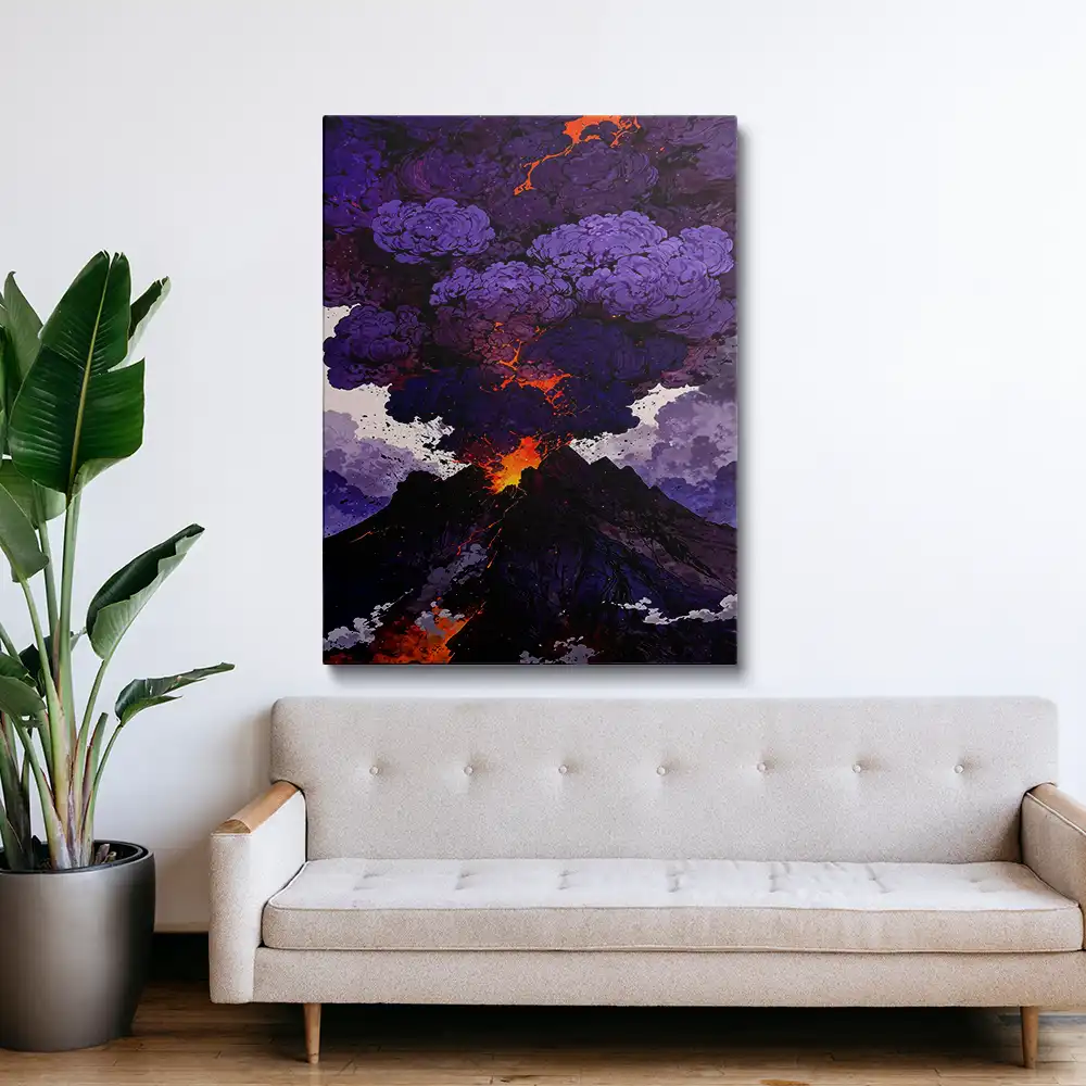 Purple Volcano Painting | Art Of Paint By Numbers