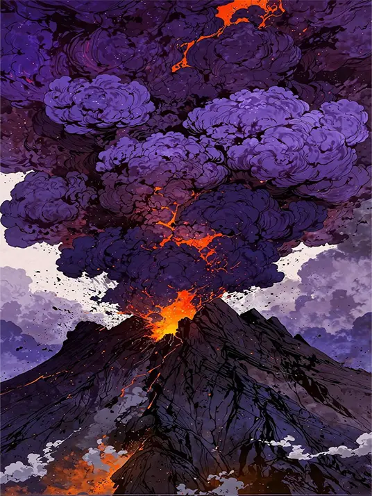 Purple Volcano Painting | Art Of Paint By Numbers