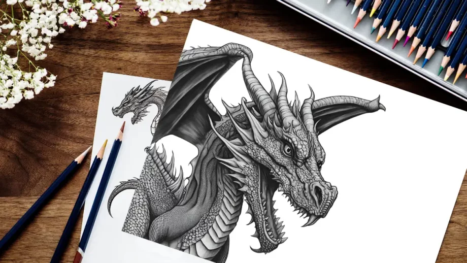 Dragon Drawing: How To Draw A Dragon Easily