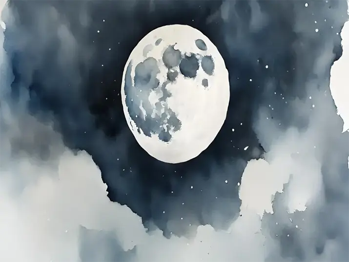 The Moon Painting Painting | Art Of Paint By Numbers